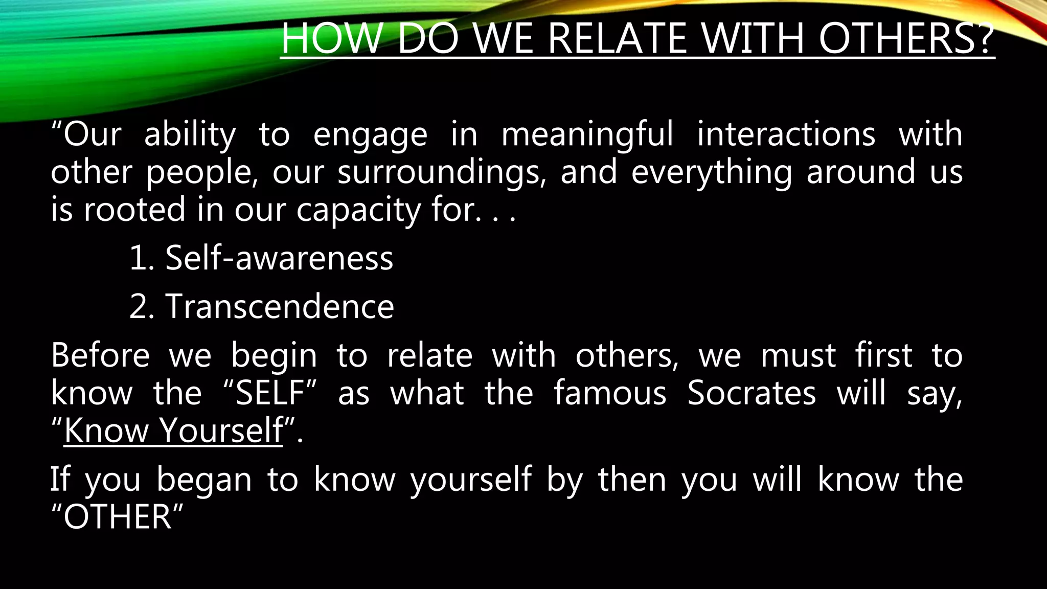 Intersubjectivity: Human Relations | PPTX