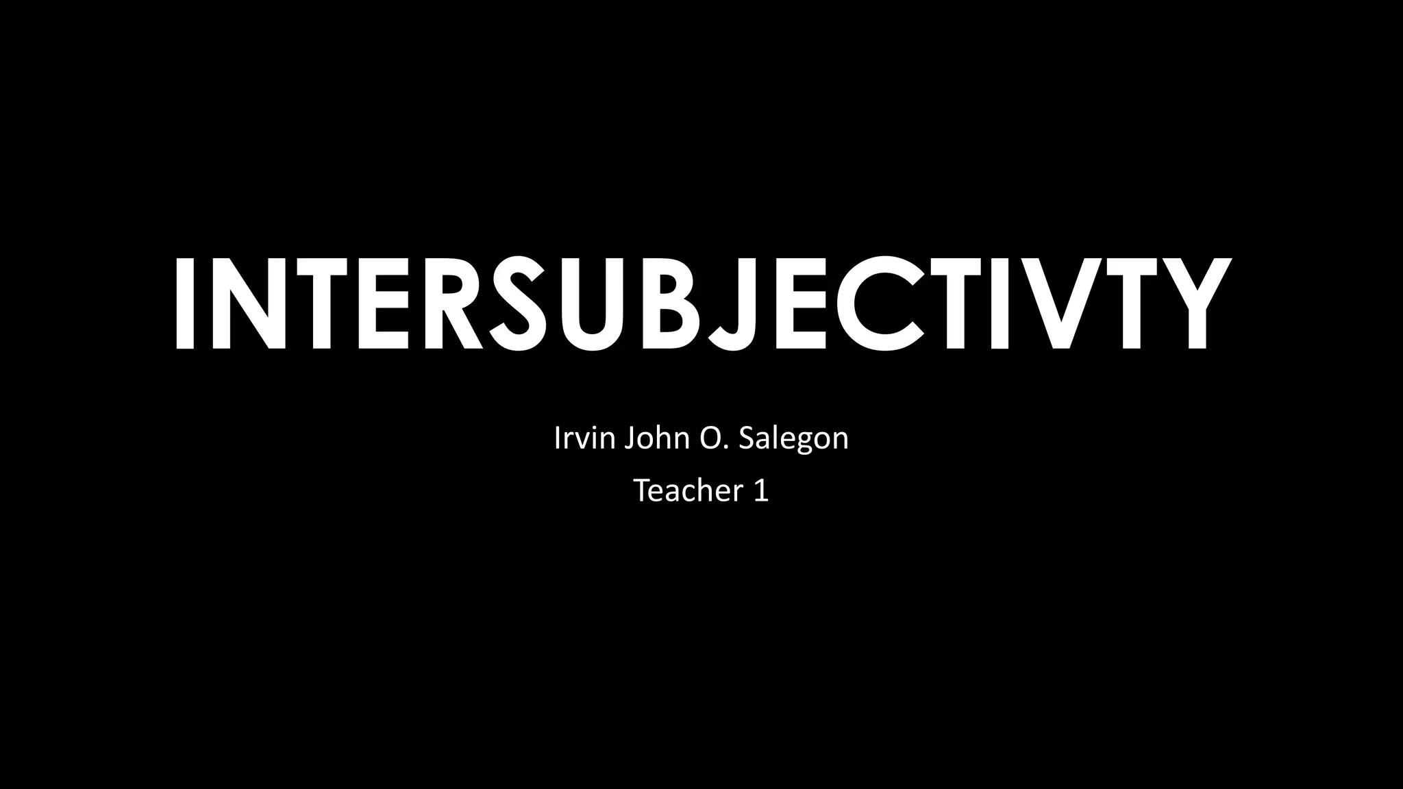 Intersubjectivity | PPT