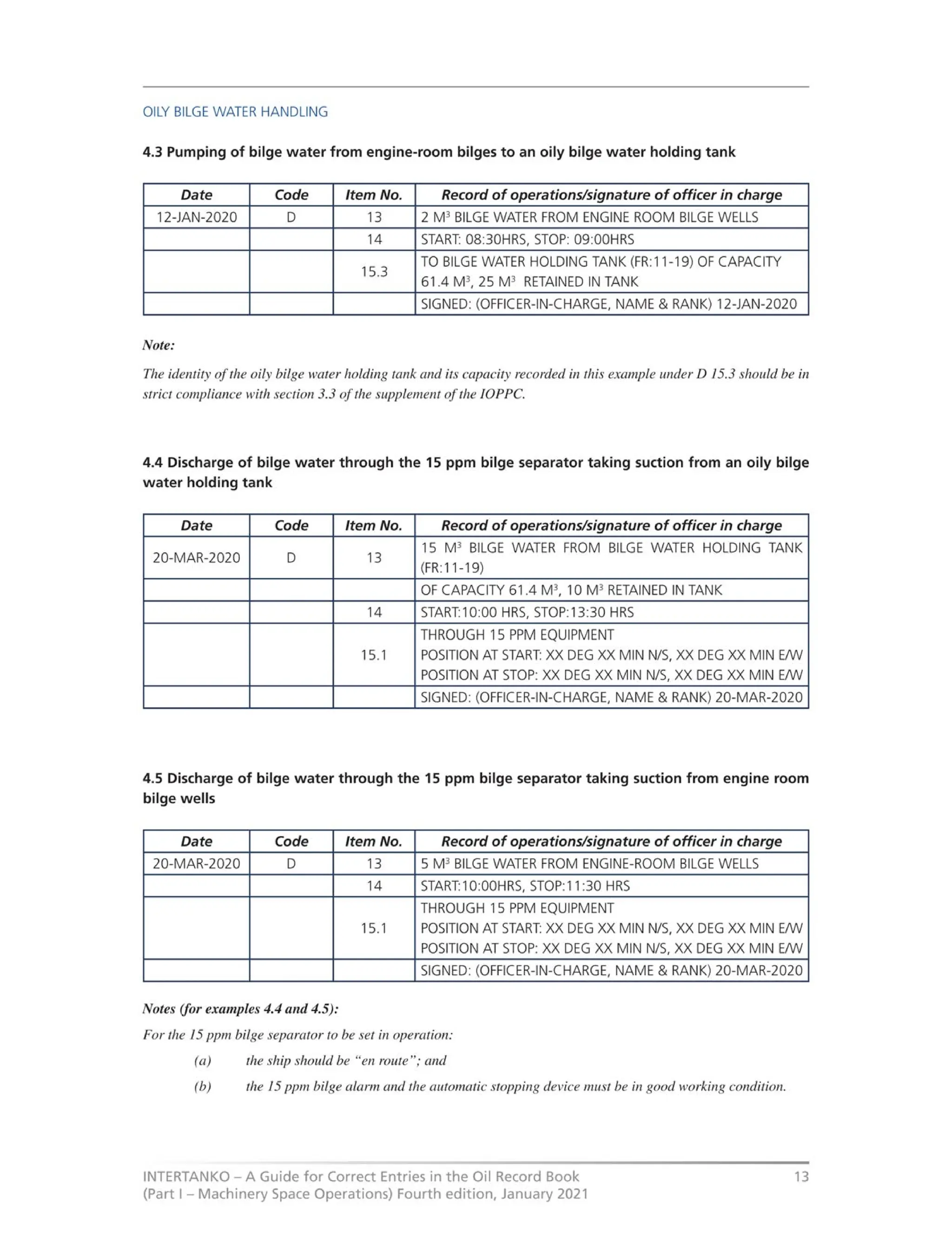 INTERTANKO - A Guide for Correct Entries in the Oil Record Book Part I - 4th Edition | PDF