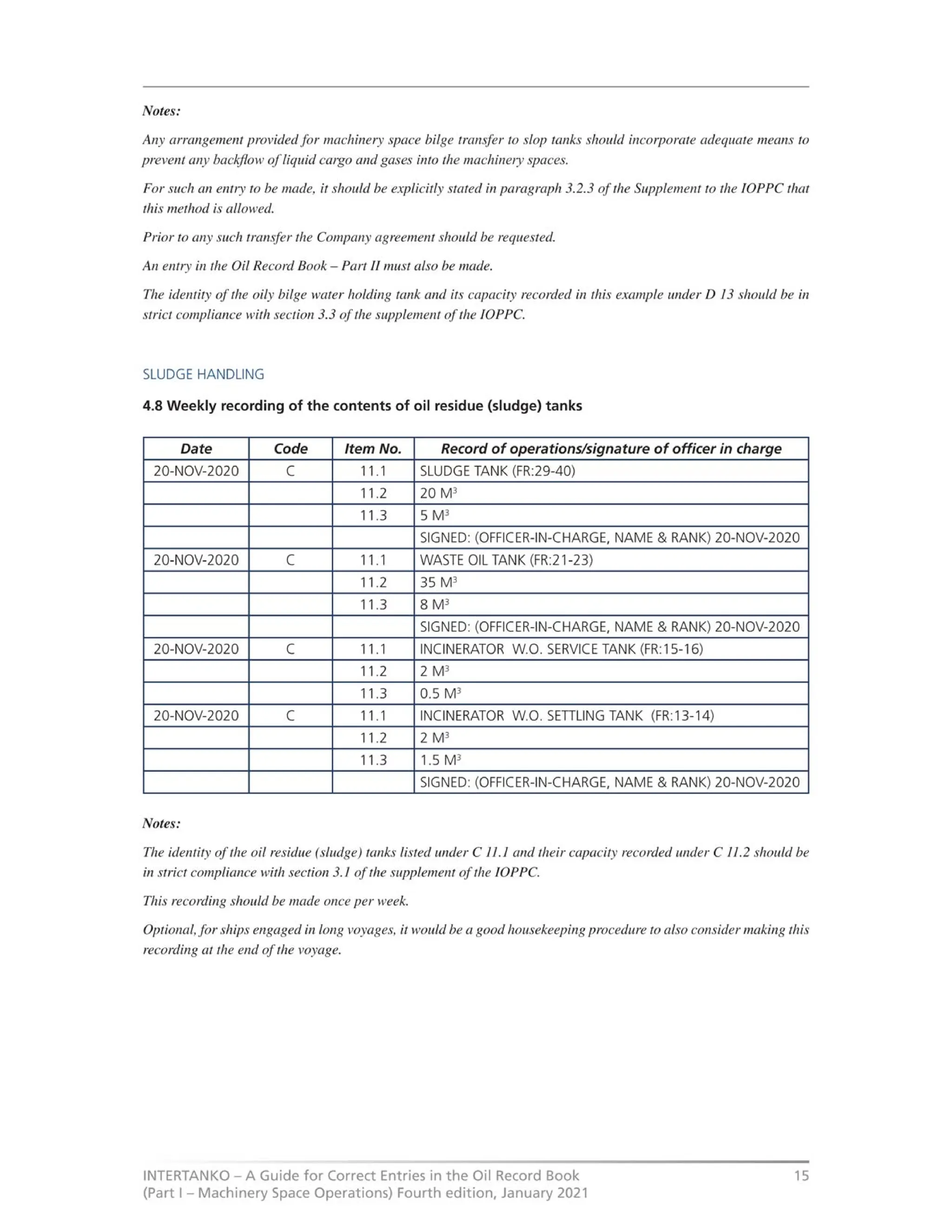 INTERTANKO - A Guide for Correct Entries in the Oil Record Book Part I - 4th Edition | PDF