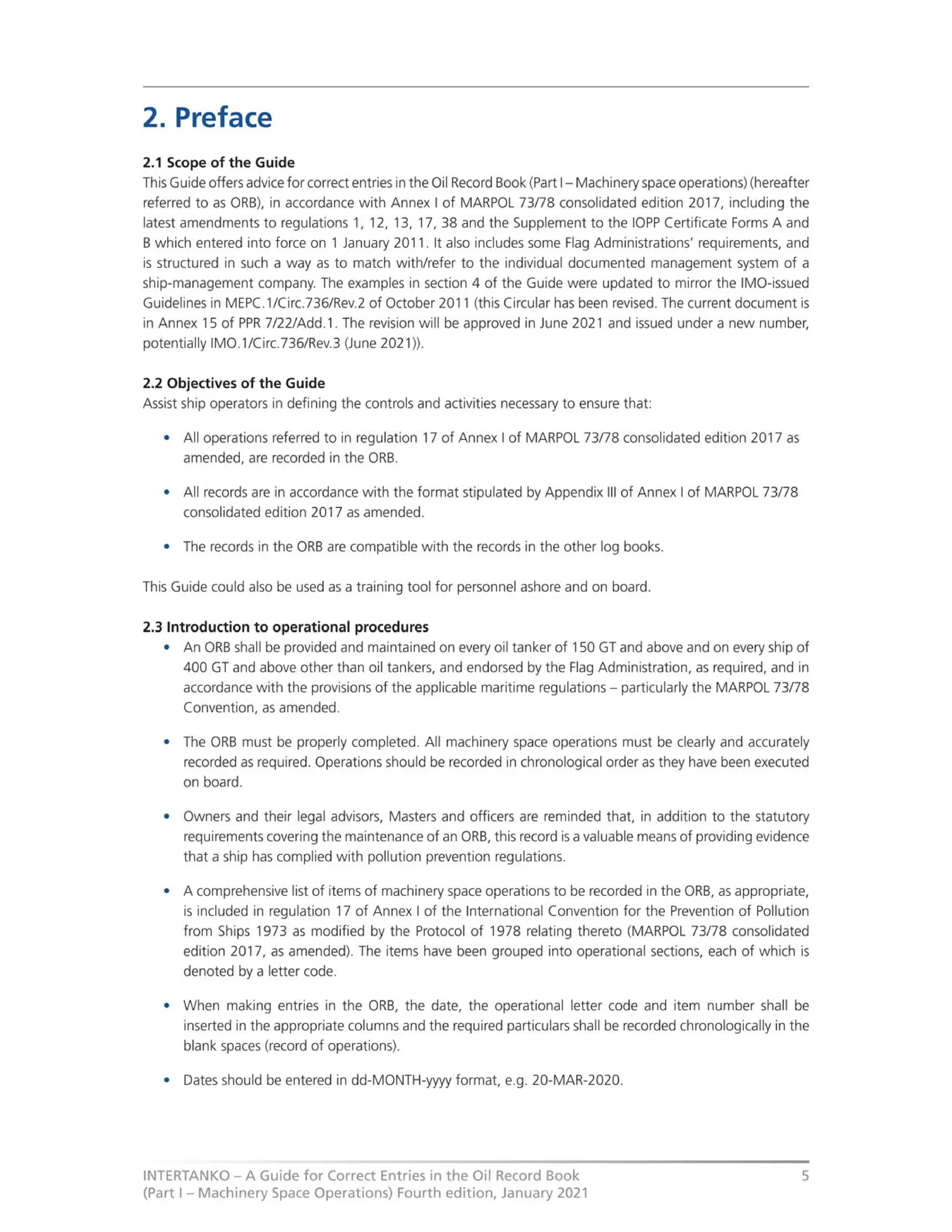 INTERTANKO - A Guide for Correct Entries in the Oil Record Book Part I - 4th Edition | PDF
