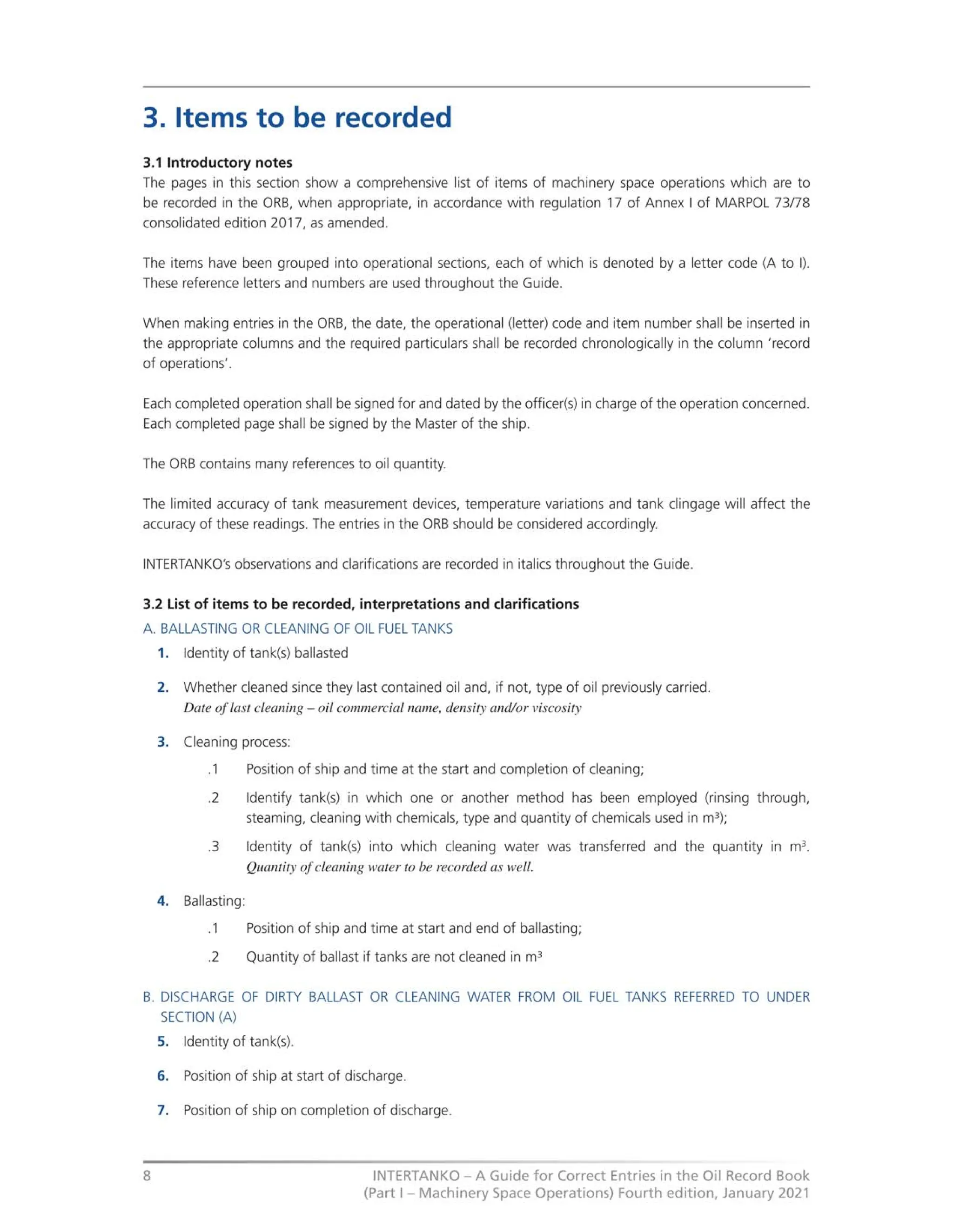 INTERTANKO - A Guide for Correct Entries in the Oil Record Book Part I - 4th Edition | PDF