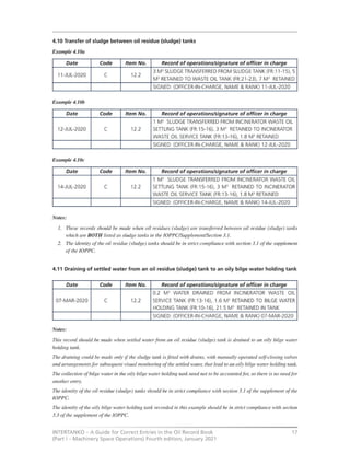 INTERTANKO - A Guide for Correct Entries in the Oil Record Book Part I - 4th Edition | PDF