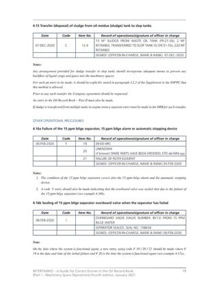 INTERTANKO - A Guide for Correct Entries in the Oil Record Book Part I - 4th Edition | PDF