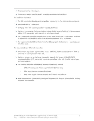 INTERTANKO - A Guide for Correct Entries in the Oil Record Book Part I - 4th Edition | PDF