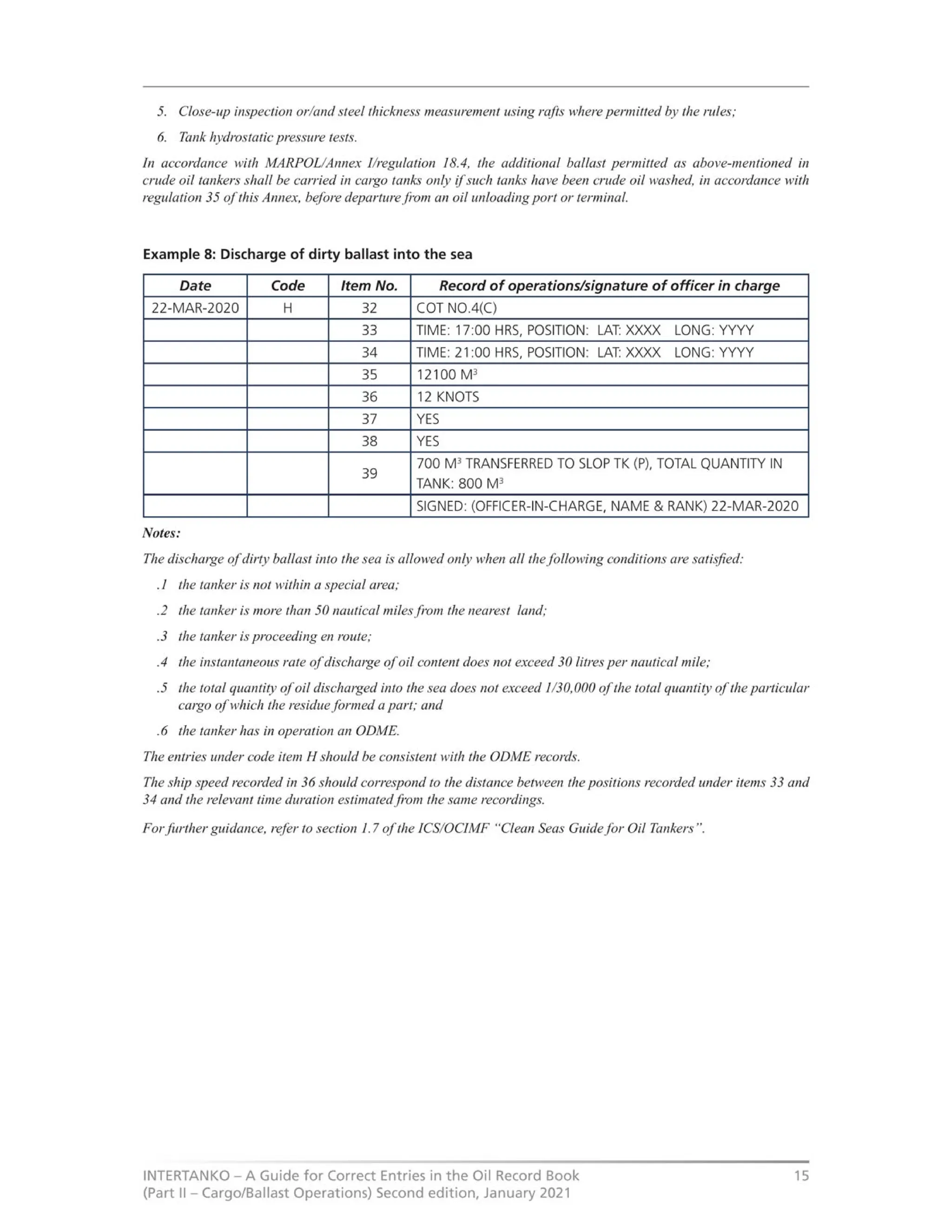 INTERTANKO - A Guide for Correct Entries in the Oil Record Book Part II ...