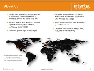 Intertec International Executive Summary 10 20 10 | PPT