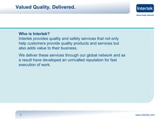 Intertek sales presentation v2 | PDF