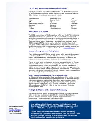 Intertek’s etl certification | PDF