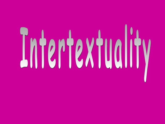 Media Intertextuality | PPT | Genres