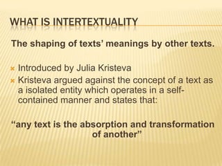 Intertextuality | PPTX | Music Video | Genres
