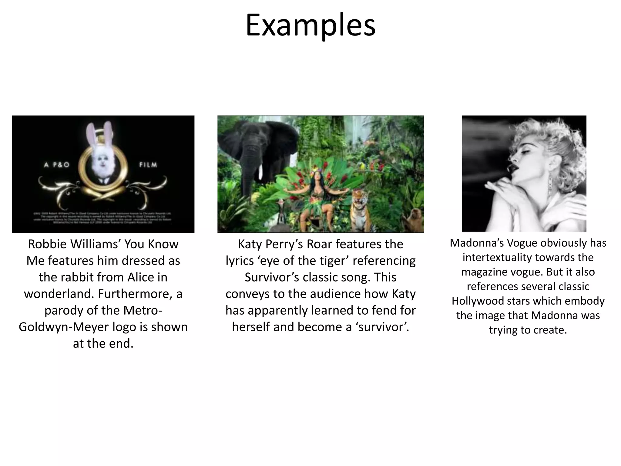 Intertextuality in Music Videos | PPTX