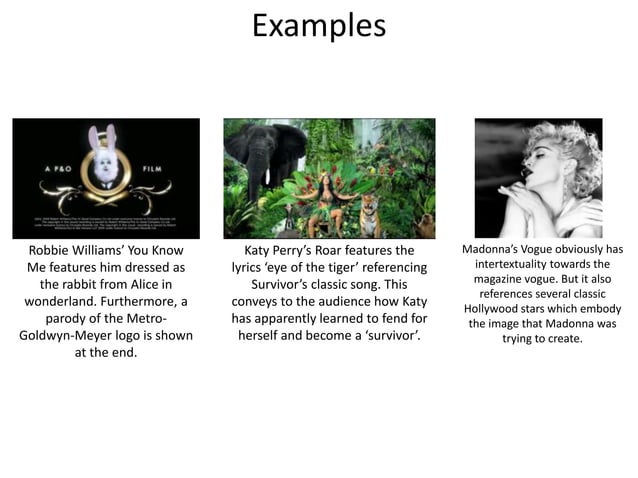 Intertextuality in Music Videos | PPTX | Music Video | Genres