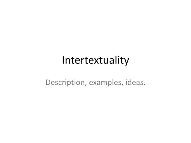 Intertextuality in Music Videos | PPT | Free Download
