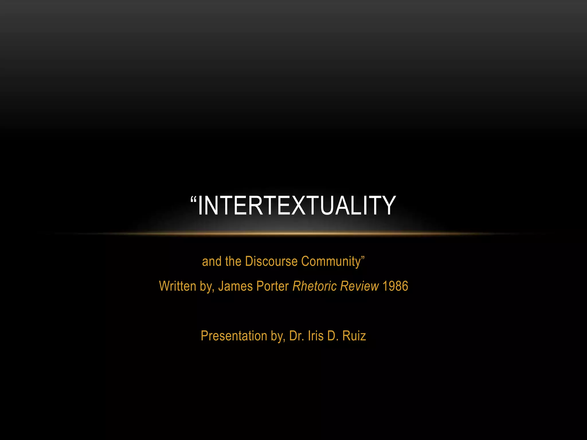 Intertextuality | PPTX