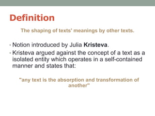 Intertextuality | PPTX