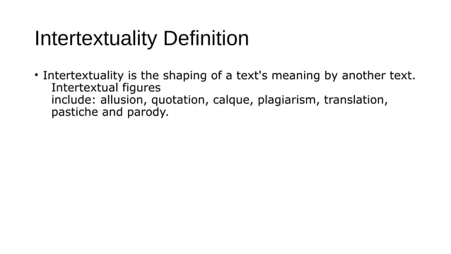Intertextuality within media | PPT