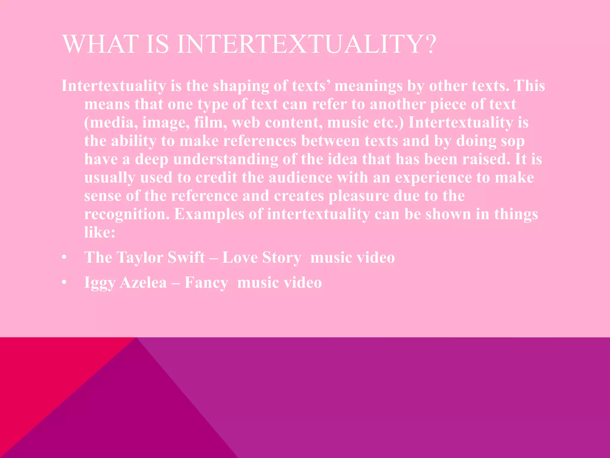 Intertextuality | PPTX | Contemporary Hits/Pop/Top 40 | Music