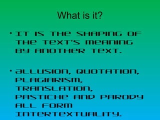 Intertextuality | PPT