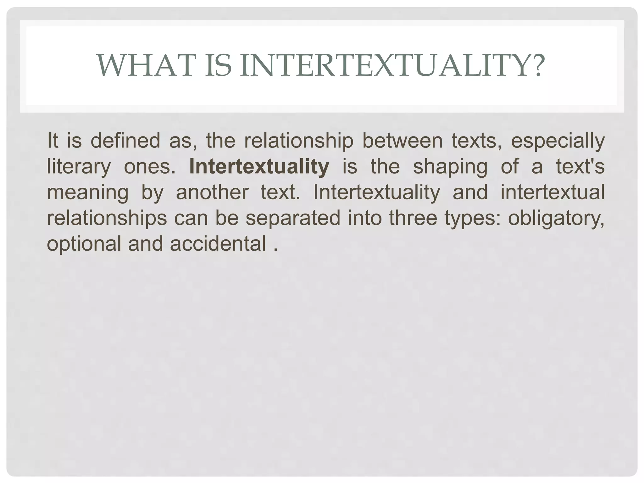 Intertextuality | PPTX