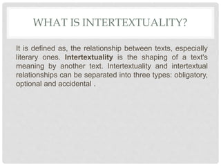 Intertextuality | PPTX | Movies | Entertainment