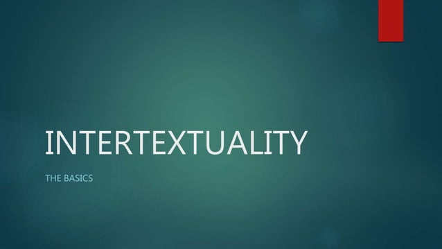 Intertextuality | PPT