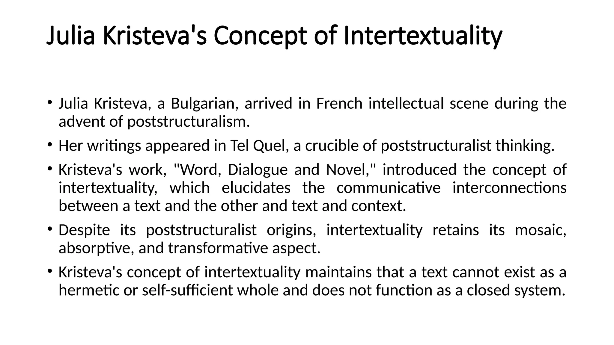 THE CONCEPT OF INTERTEXTUALITY IN RESEARCH | PPTX