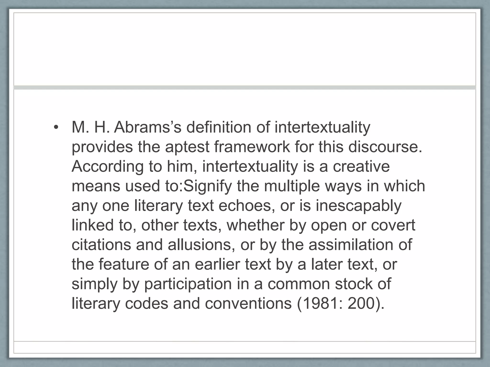 Literature and Intertextuality | PPTX | Poetry | Books and Literature