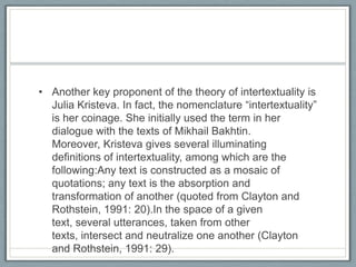 Literature and Intertextuality | PPTX