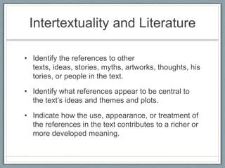 Literature and Intertextuality | PPT
