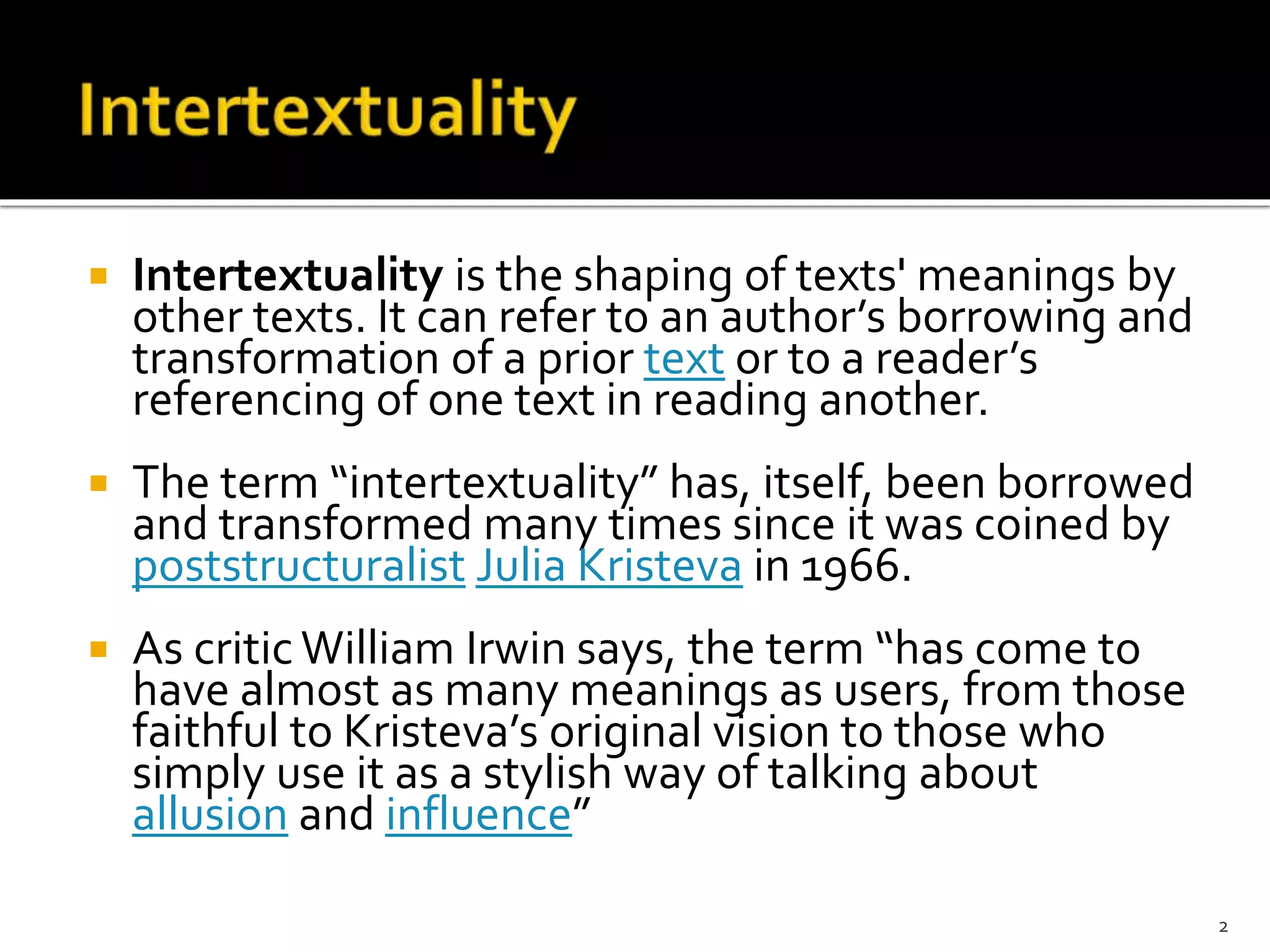 Intertextuality | PPTX