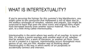 Intertextuality in Film | PPTX