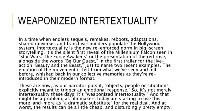 Intertextuality in Film | PPTX | Genres