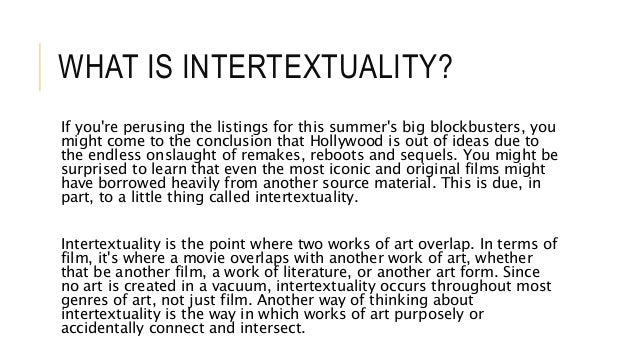 Intertextuality in Film