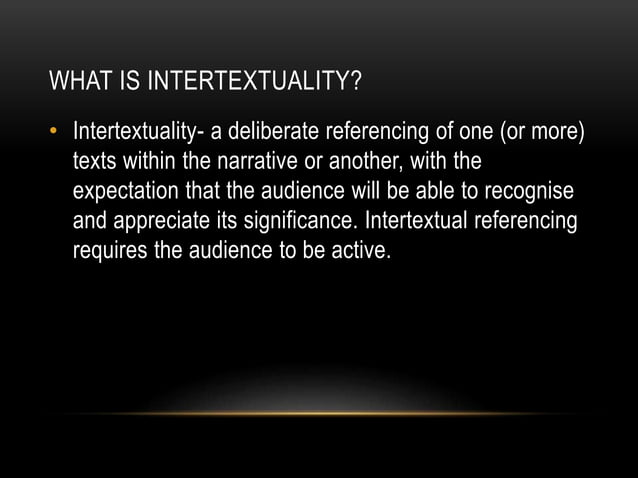 Intertextuality in film | PPT