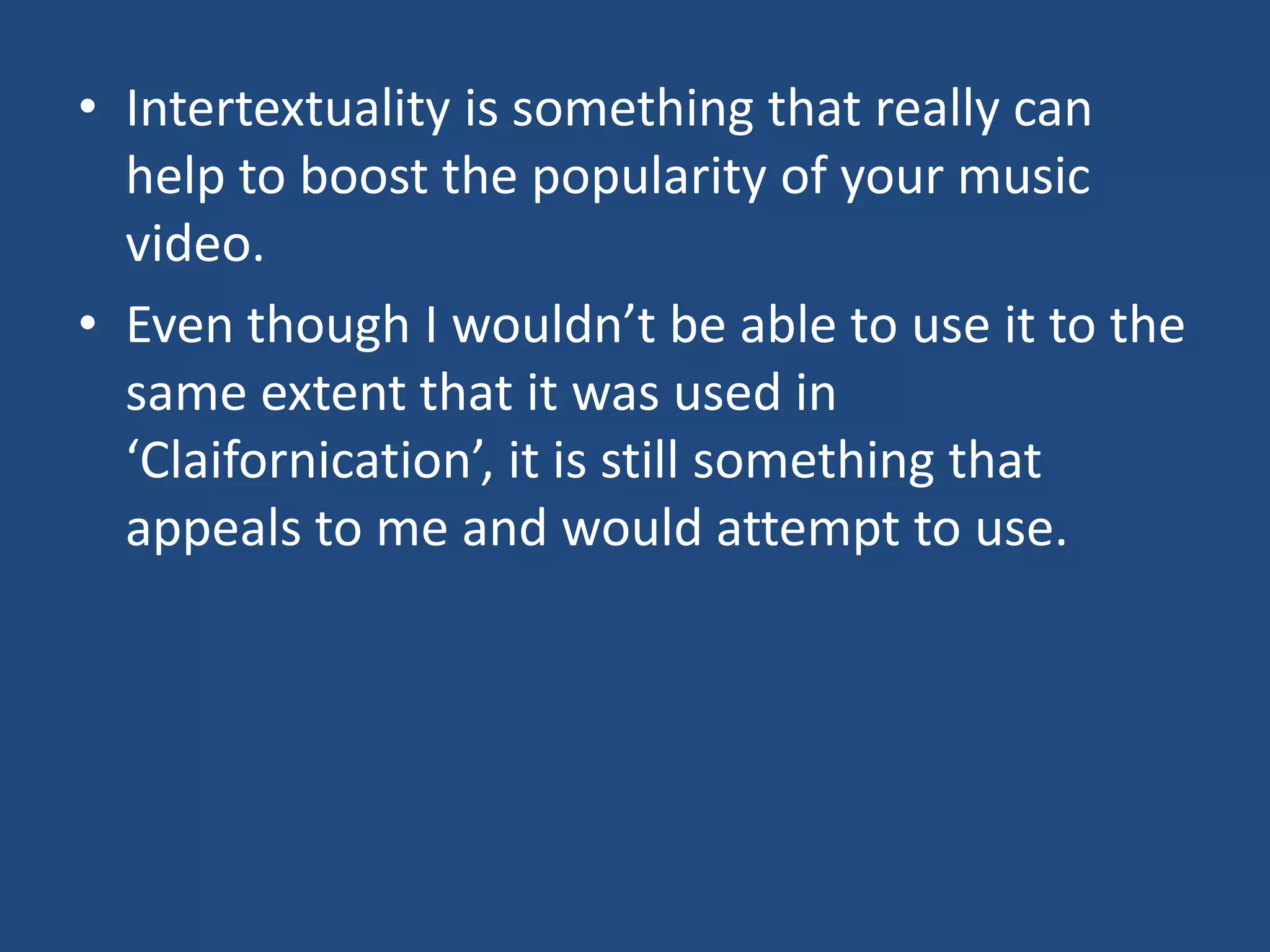 Intertextuality in music video | PPTX