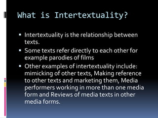 Intertextuality in music videos | PPTX