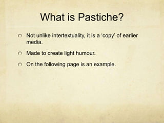 Intertextuality and pastiche | PPT | Free Download