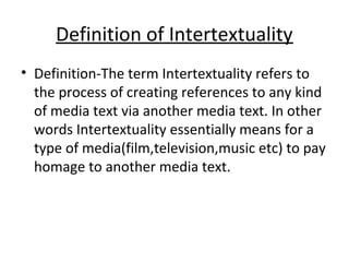 Intertextuality within music videos | PPT