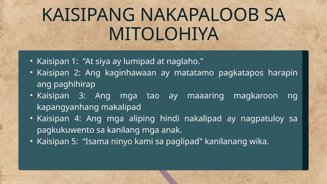 Filipino 10 - Mitolohiyan - Maaring Lumipad ang Tao | PPTX
