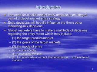 Intertnational marketing management foreign market entry stratigies | PPT