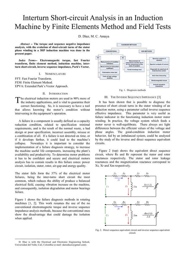 Interturn short circuit analysis in an induction machine by fem | PDF