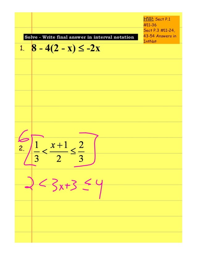 Interval Notation Pdf