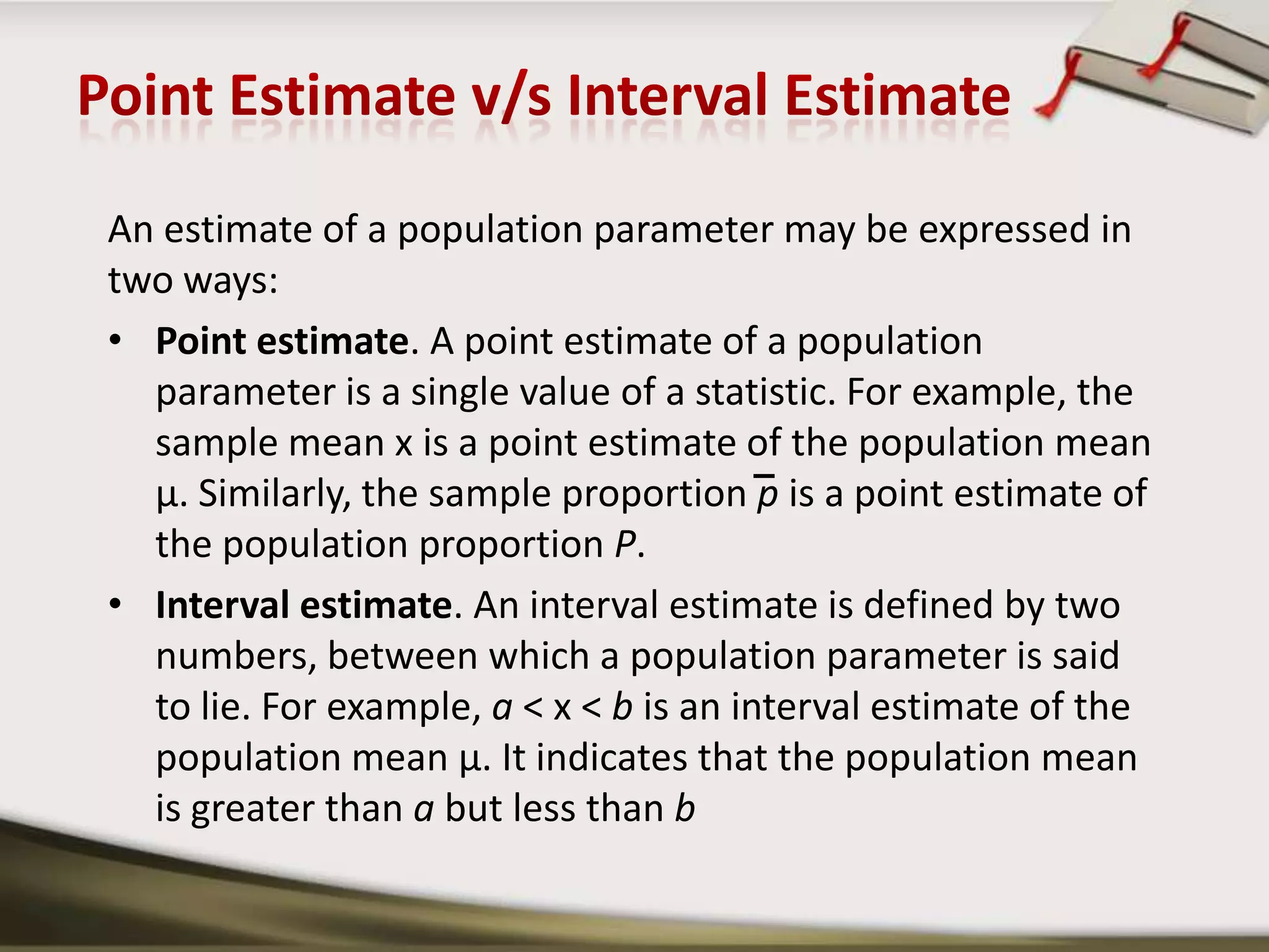 Interval estimation for proportions | PPTX