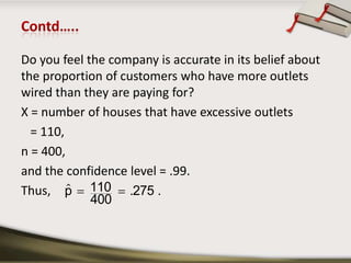 Interval estimation for proportions | PPTX