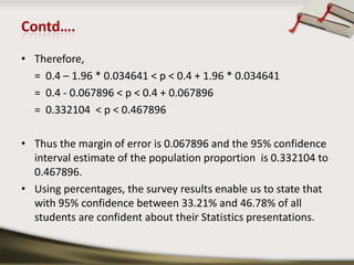 Interval estimation for proportions | PPTX
