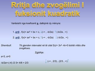 Intervali i përkufizimit dhe zerot e funksionit | PPTX