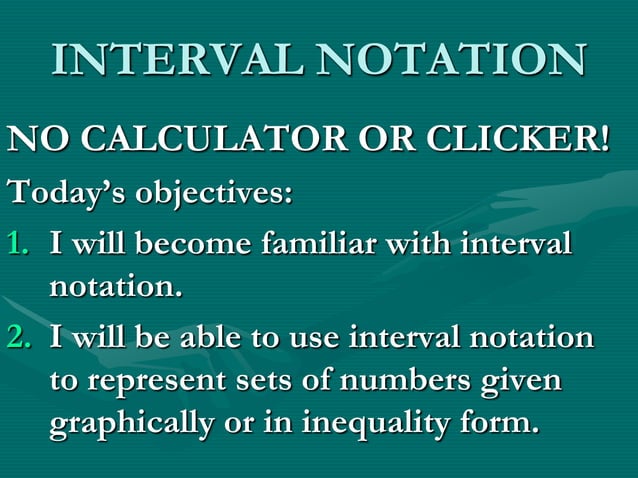 Interval notation | PPT