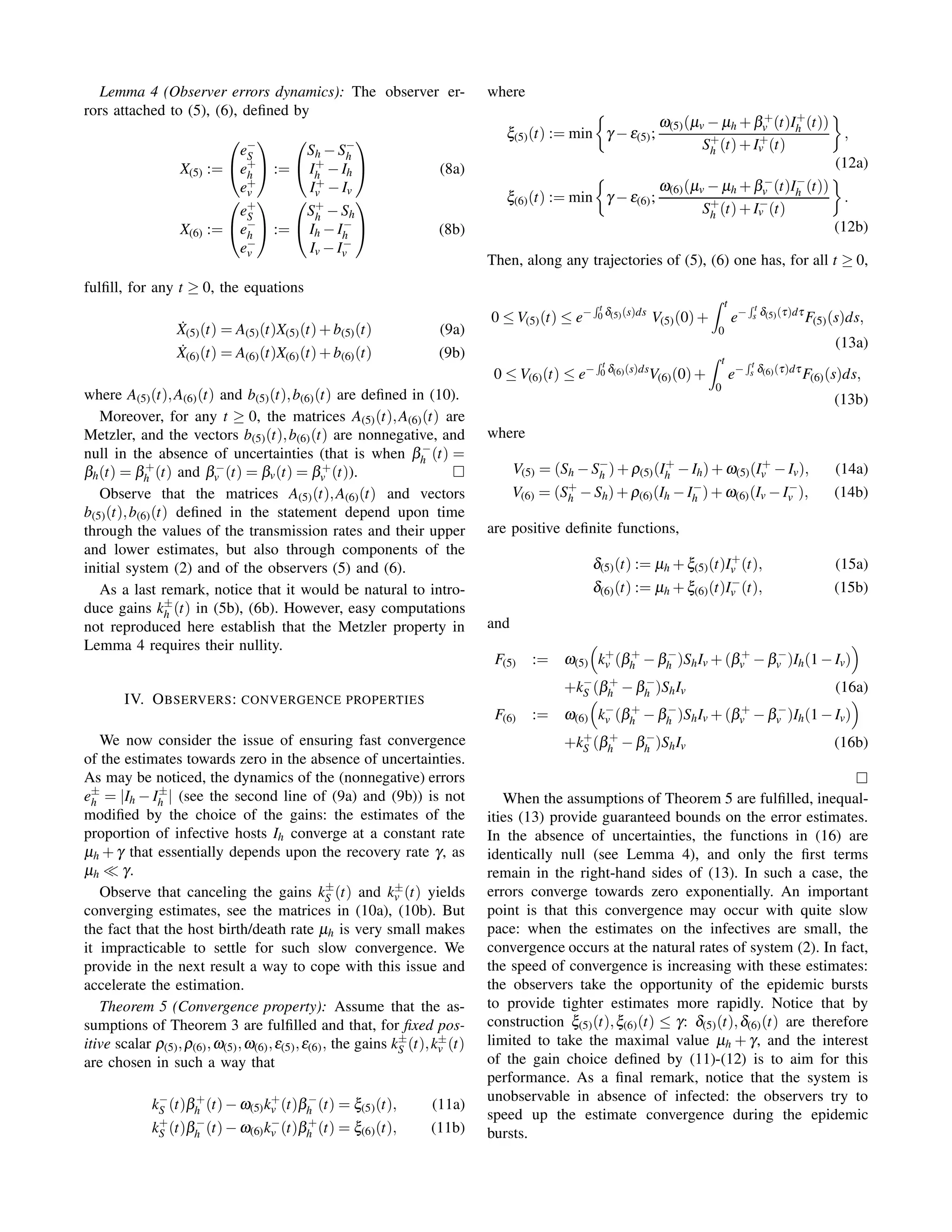 Interval observer for uncertain time-varying SIR-SI model of vector-borne disease | PDF