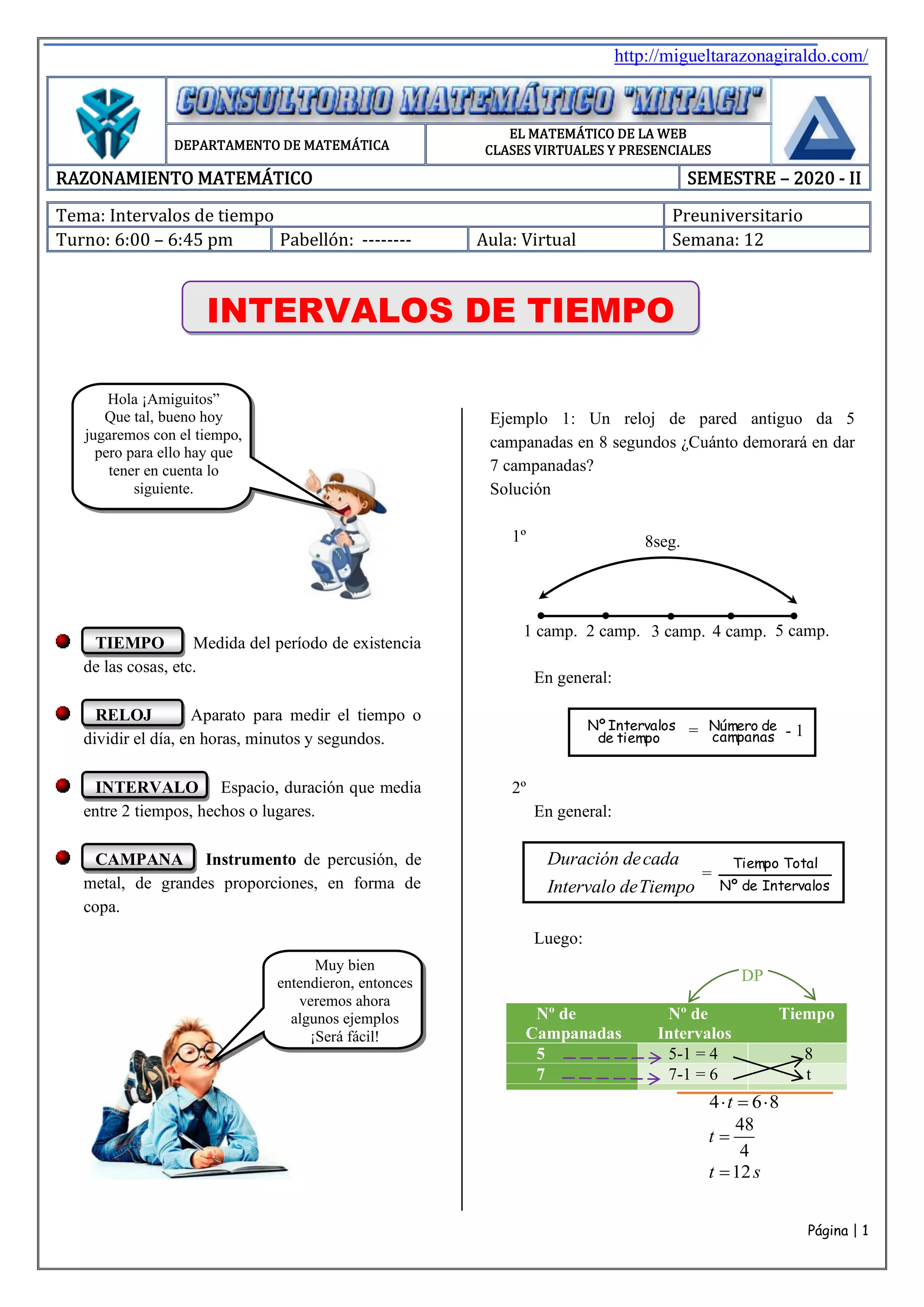 Hojas De Trabajo De Intervalos De Tiempo Año